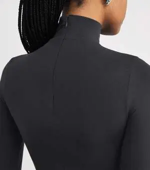 SKIMS Stretch-cotton Jersey Rollneck Top - Black