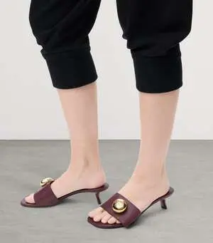 Loewe Leather Pebble Heeled Mules