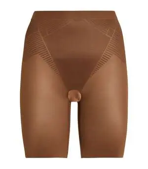 Spanx Shape Invisible Mid-thigh Shorts Medium Control - Brown