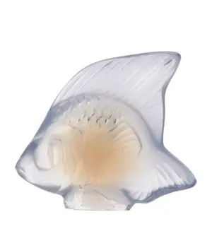 Lalique Crystal Fish Sculpture - Ivory