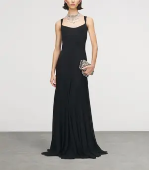 Alexander McQueen Satin Maxi Dress - Black