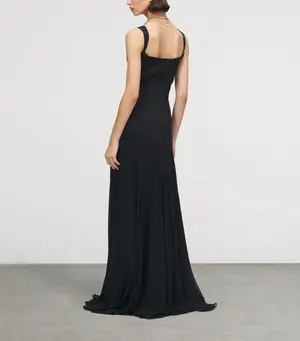 Alexander McQueen Satin Maxi Dress - Black