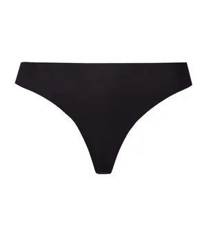 Hanro Invisible Cotton Thong - Black