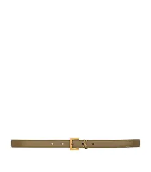 Saint Laurent Leather Belt With Logo - Green