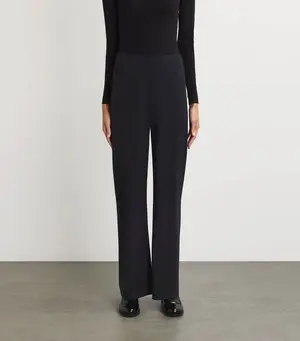 Vince Crepe High-waist Trousers - Navy