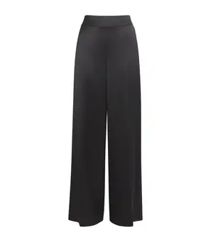 JOSEPH Satin Tailored Trousers - Black