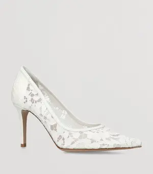 GIANVITO ROSSI Claudia Lace Pumps 85 - White