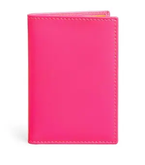 Comme Des Garçons Leather Super Fluo Cardholder - Pink