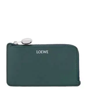 Loewe Leather Pebble Card Holder - Green