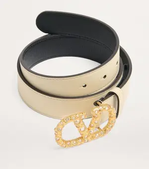 Valentino Garavani Leather Vlogo Signature Belt