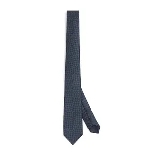 Giorgio Armani Silk Chevron Tie - Blue