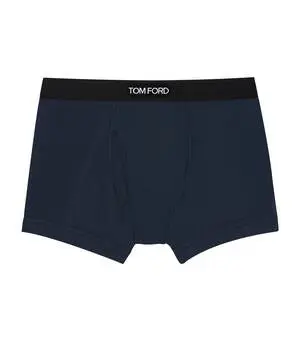 TOM FORD Stretch-cotton Logo Boxers - Navy