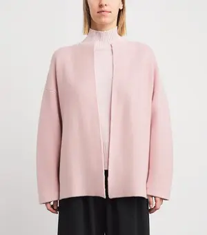 Eskandar Cashmere Textured-knit Cardigan - Pink
