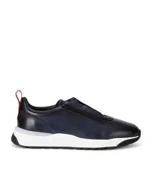 Santoni Leather Sneakers - Navy