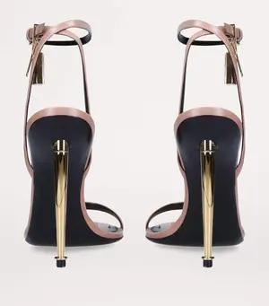 TOM FORD Leather Padlock Sandals - Nude