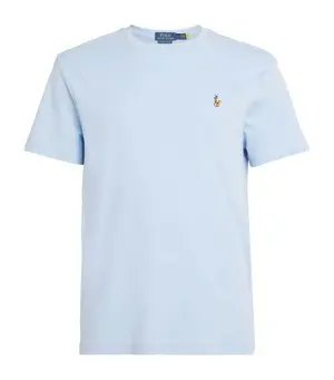 Polo Ralph Lauren Pima Cotton T-shirt With Embroidered Pony Logo - Blue