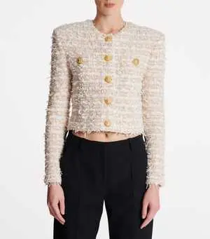 Balmain Cropped Tweed Jacket