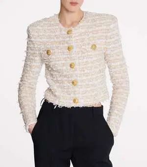 Balmain Cropped Tweed Jacket