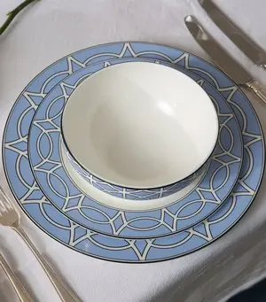 O.W.LONDON Set Of 2 Loop Dessert Plates - Blue