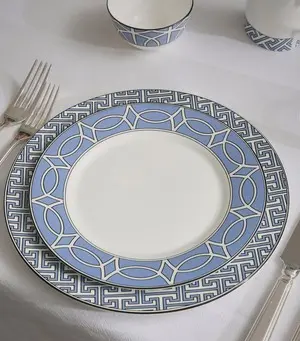 O.W.LONDON Set Of 2 Loop Dessert Plates - Blue