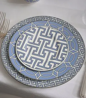 O.W.LONDON Set Of 2 Loop Dessert Plates - Blue