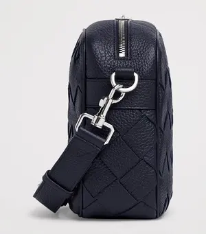 Bottega Veneta Leather Intrecciato Camera Bag - Blue