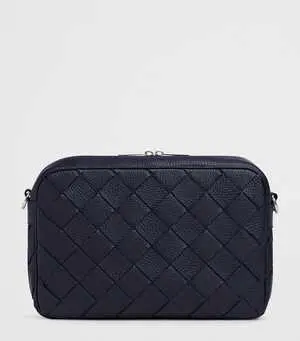 Bottega Veneta Leather Intrecciato Camera Bag - Blue