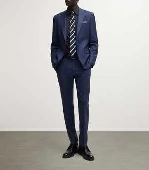 BOSS Stretch-cotton Slim Shirt - Navy