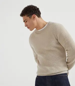 Brunello Cucinelli Cashmere Ribbed Crewneck Sweater