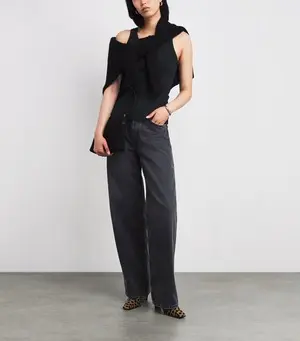 Vince Ribbed Tank Top - Black