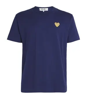 Play Comme Des Garcon Heart Logo T-shirt Navy