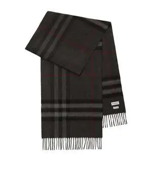 Burberry Cashmere Check Scarf - Grey