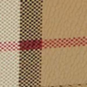Burberry Leather And Check Reversible Tb Belt - Beige