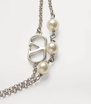 Valentino Garavani Faux Pearl Vlogo Signature Bracelet