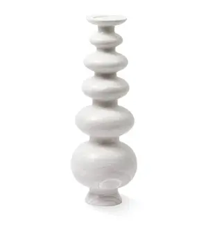 POLSPOTTEN Polished Marble Heritage Sphere Candle Holder - White