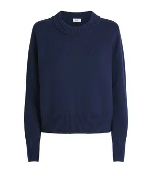 WITH NOTHING UNDERNEATH Wool Devon Sweater - Navy