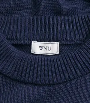 WITH NOTHING UNDERNEATH Wool Devon Sweater - Navy