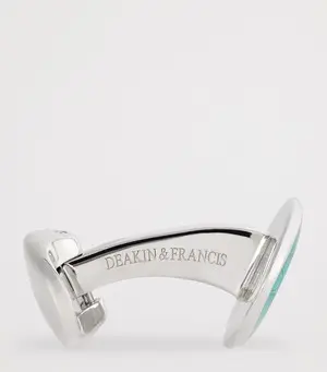 DEAKIN & FRANCIS Sterling Silver Enamel Cufflinks - Blue