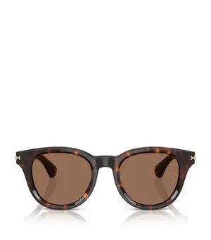 Burberry Acetate Round Sunglasses - Brown