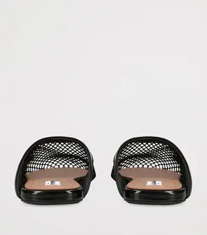 Alaïa Fishnet Mules - Black