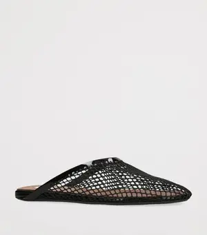 Alaïa Fishnet Mules - Black