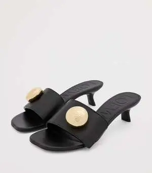 Loewe Leather Pebble Heeled Mules