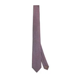 Canali Silk Jacquard Neck Tie - Red