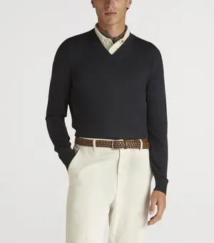 Dunhill Merino V-neck Sweater