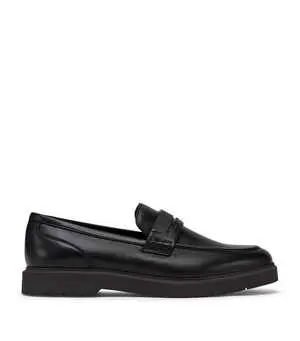 Brunello Cucinelli Leather Penny Loafers With Monili Detailing - Black