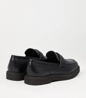 Brunello Cucinelli Leather Penny Loafers With Monili Detailing - Black