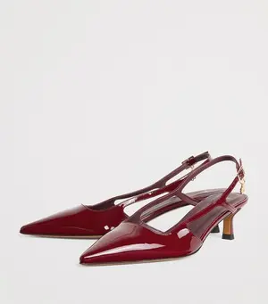 Maje Patent Leather Slingback Pumps - Red