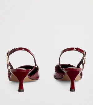 Maje Patent Leather Slingback Pumps - Red
