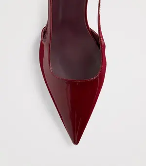 Maje Patent Leather Slingback Pumps - Red