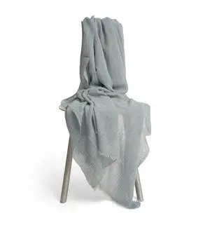 OYUNA Cashmere Woven Esra Throw - Blue